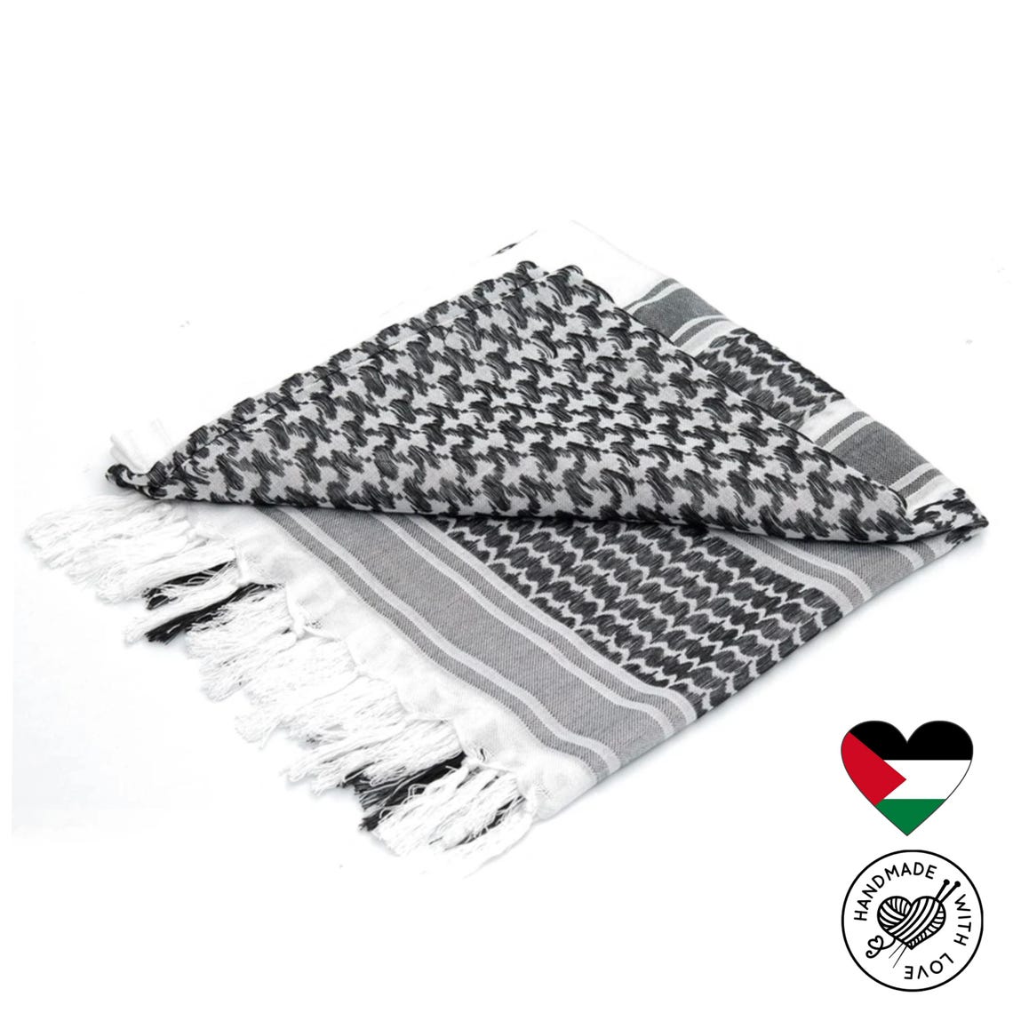Authentic Palestinian Keffiyeh Scarf – Kufiya Shawl, Woven Shemagh ...