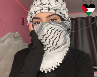 Authentic Palestinian Keffiyeh Scarf – Kufiya Shawl, Woven Shemagh ...