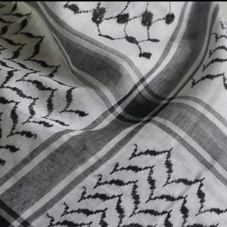 Authentic Palestinian Keffiyeh Scarf – Kufiya Shawl, Woven Shemagh ...