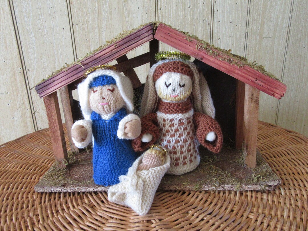 Hand Knitted Holy Family Nativity 3 Piece Set - Etsy