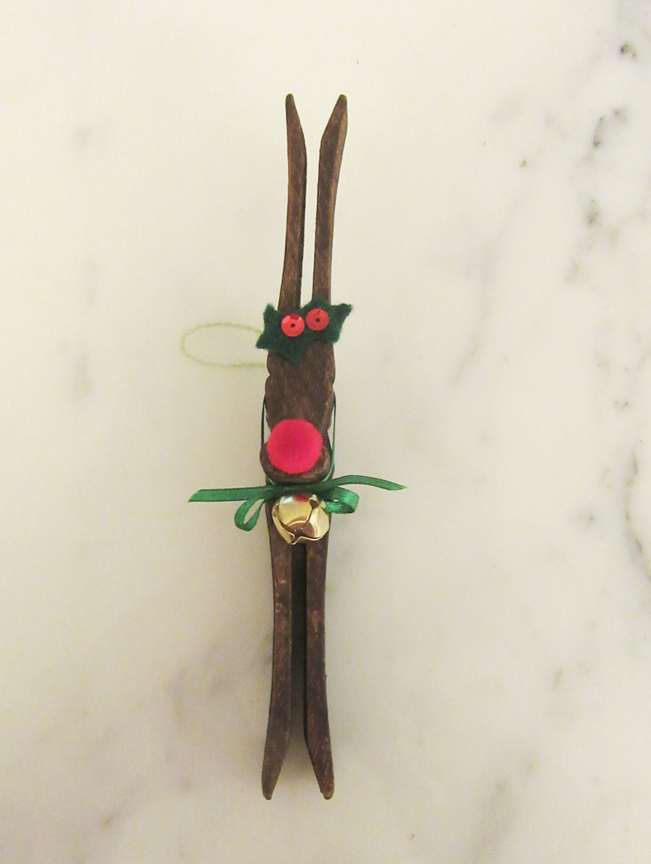 Wooden Clothespin Reindeer Christmas Ornament Dark Wood | Etsy