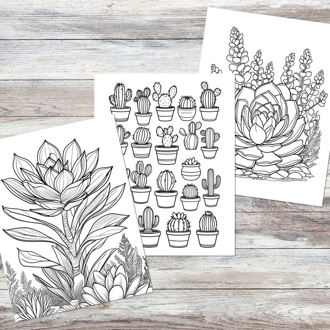 10 Printable Plant Coloring Pages PDF - Etsy