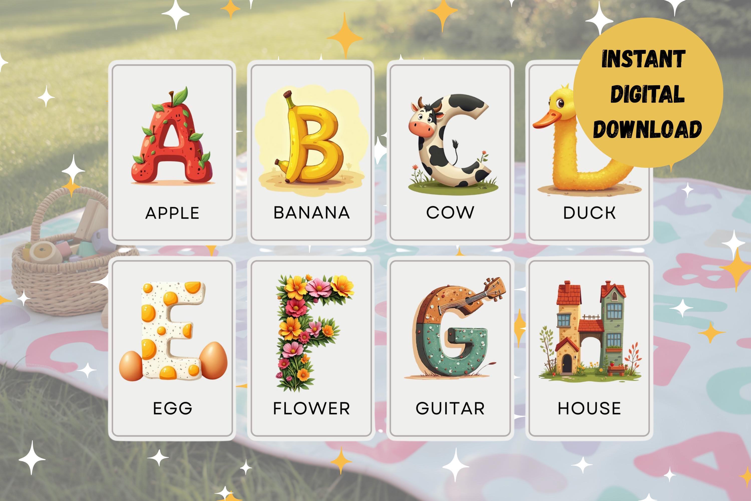 Alphabet Memory Cards for Kids – Uppercase and Lowercase Letters – ABC ...