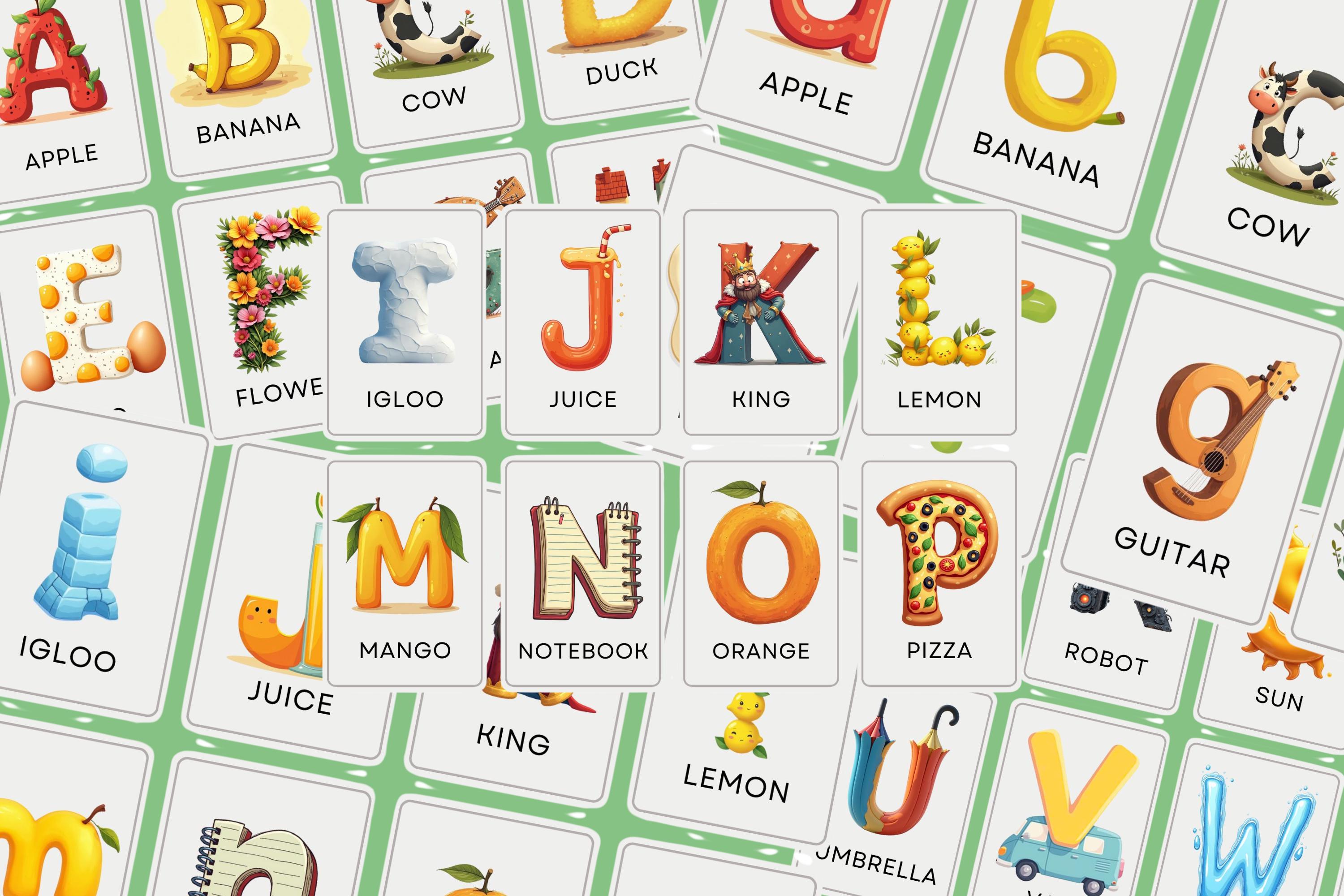 Alphabet Memory Cards for Kids – Uppercase and Lowercase Letters – ABC ...