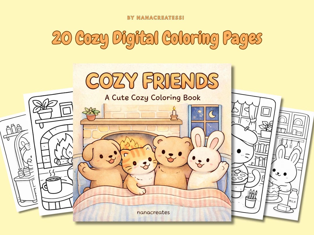 Cozy Friends Coloring Book | Cute Animal Coloring Pages | Printable ...