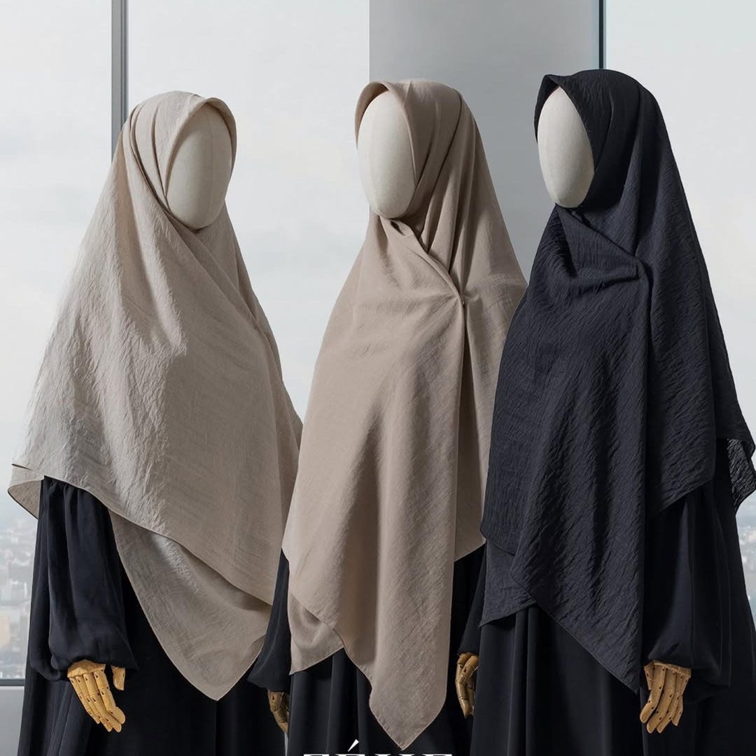 Modest Large Square Hijab, Flowy Lightweight Veil, Muslim Head Cover ...