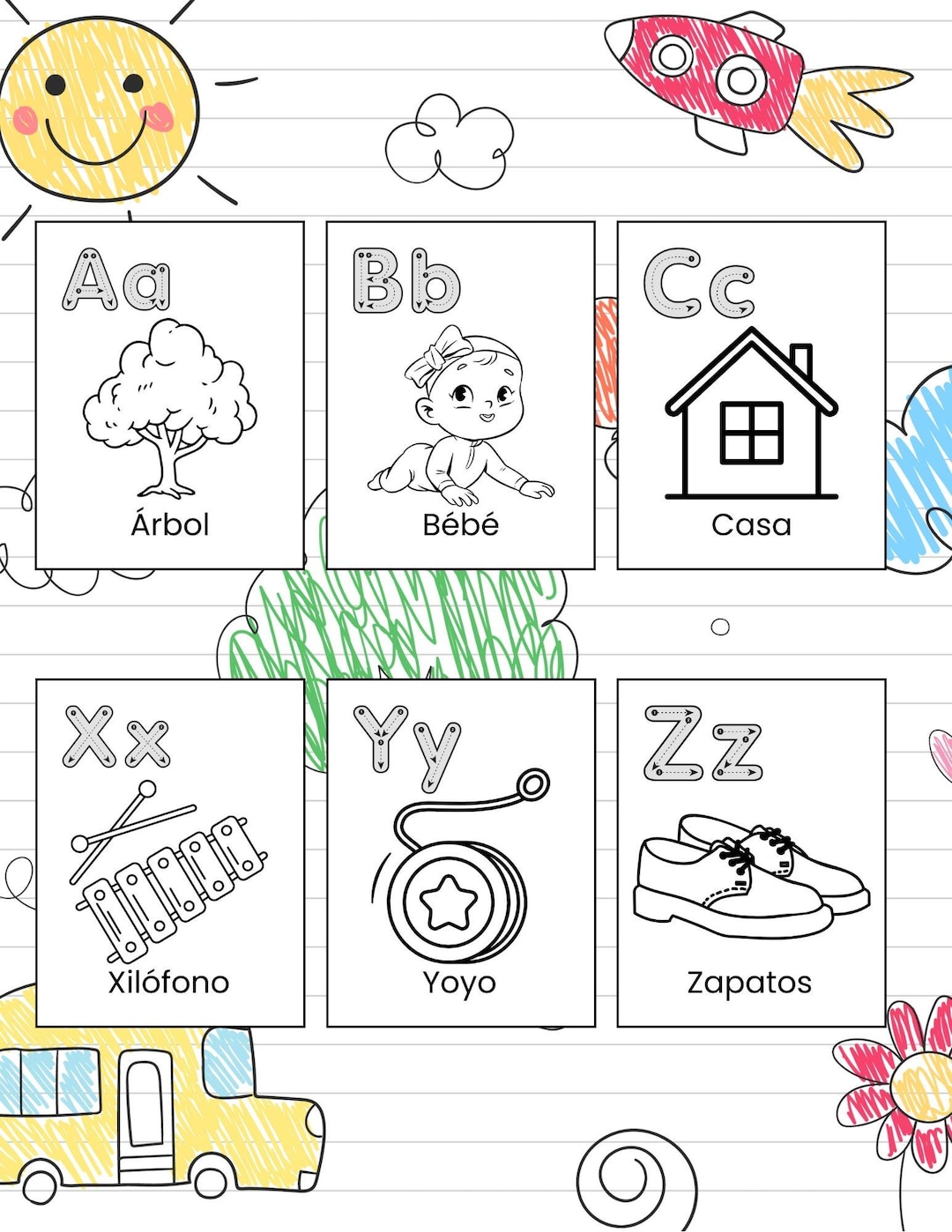 Alphabet Coloring Book for Kids (in Spanish ) -digital Download - Etsy
