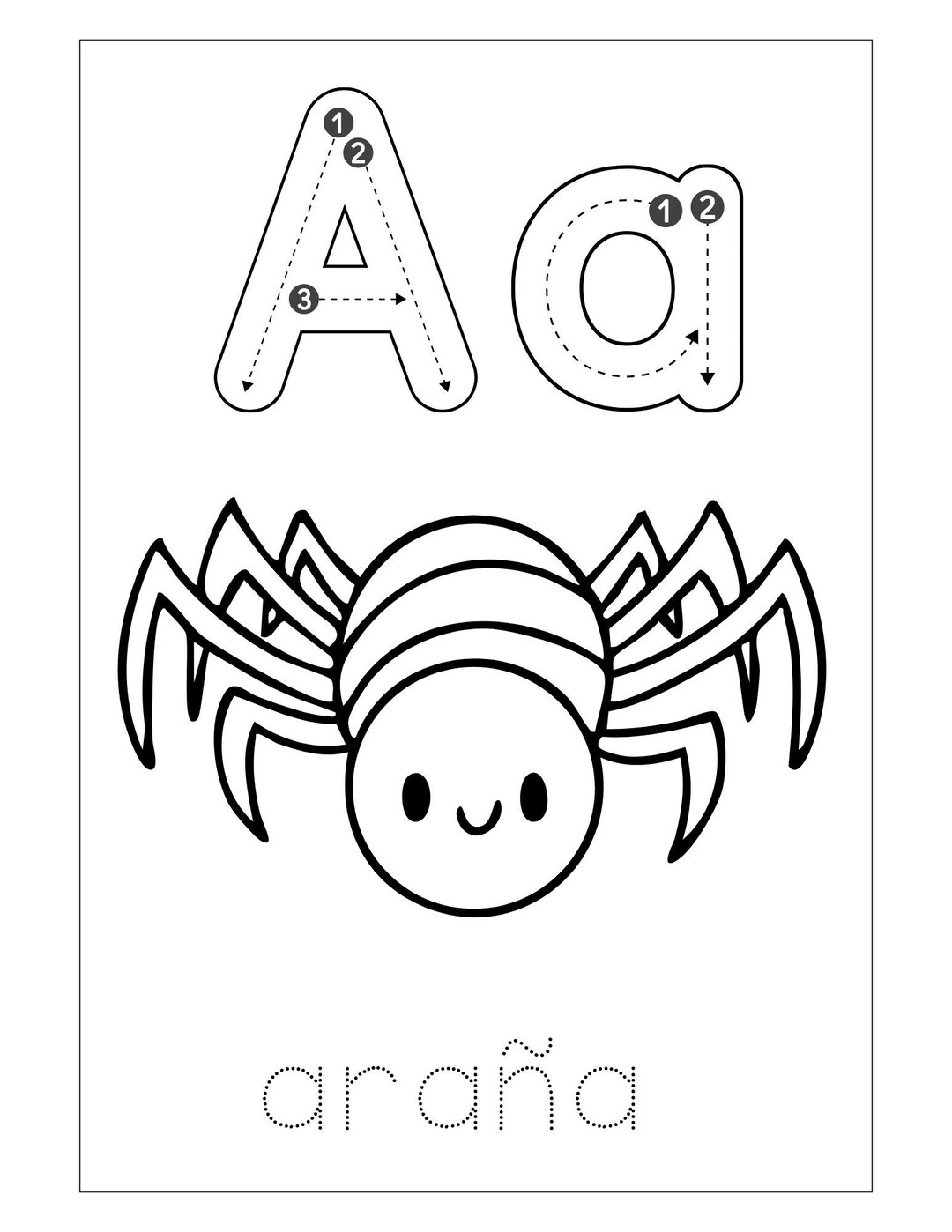 Spanish Alphabet Coloring Book: Animal Theme (PDF) - Etsy
