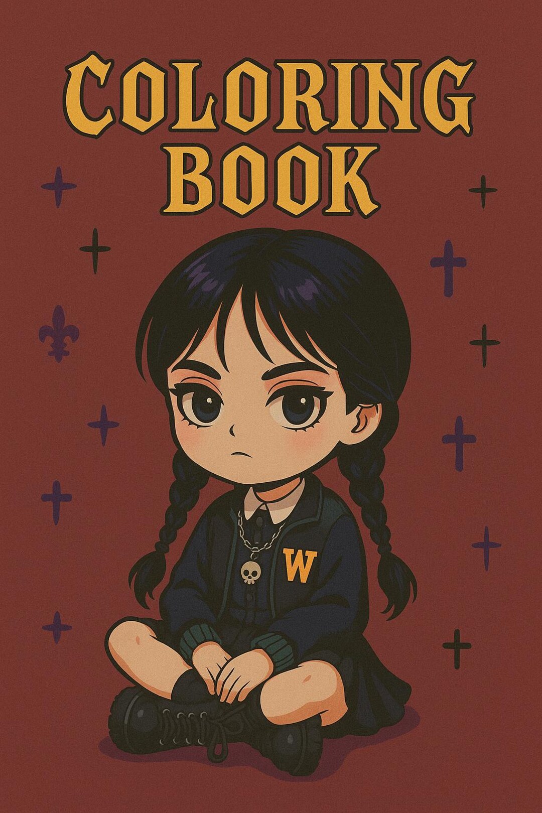 Gothic Slay Coloring Book: Chibi Fashion Horror (PDF Pattern) - Etsy