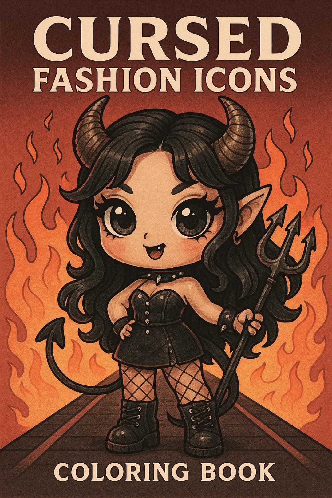 Cursed Fashion Icons Chibi Coloring Book: Gothic Horror (printable A4 ...