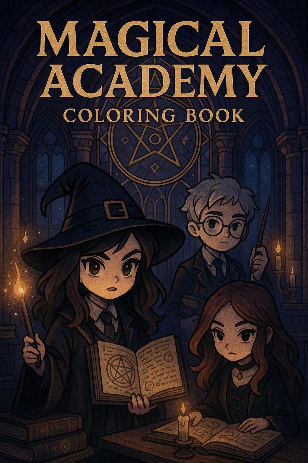 Magical Academy Coloring Book: Chibi Witches & Wizards (PDF) - Etsy