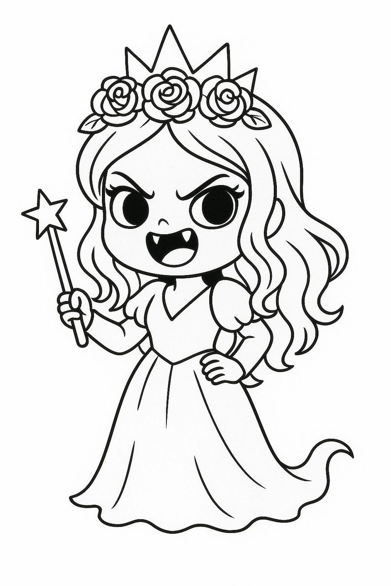 Creepy Cute Horror Chibi Coloring Page | Gothic Kawaii Spooky Line Art ...