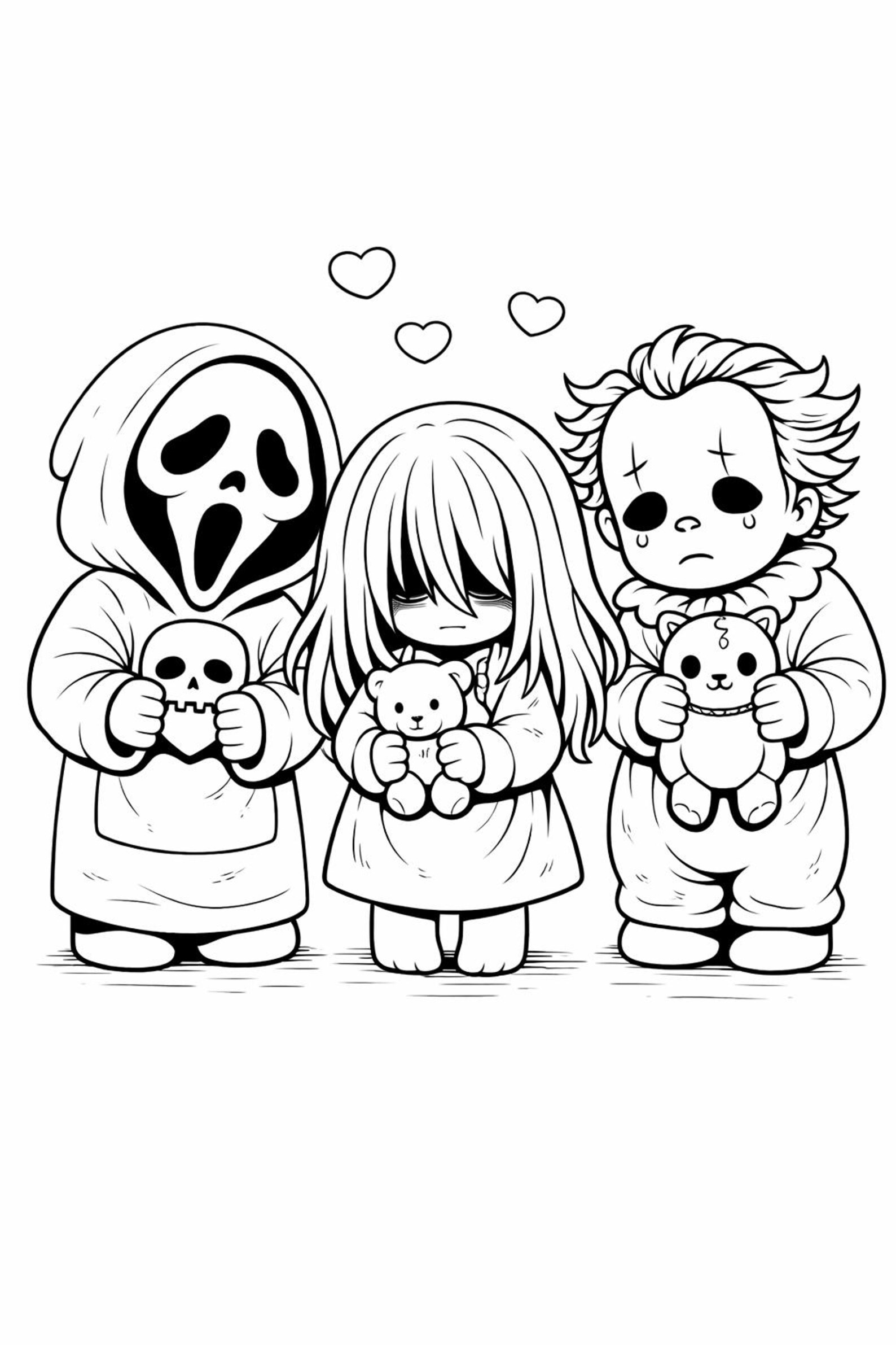 Horror Coloring Book | Chibi Gothic Valentine (PDF Pattern - Etsy
