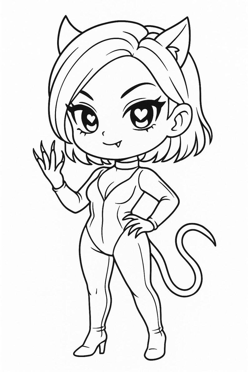 Cursed Fashion Icons Chibi Coloring Book: Gothic Horror (printable A4 ...