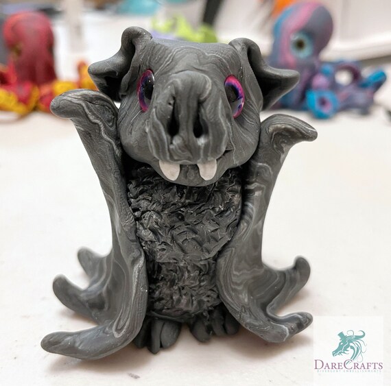 Bat Bat Sculpture Bat Figurine Polymer Bat Clay Bat Cute | Etsy
