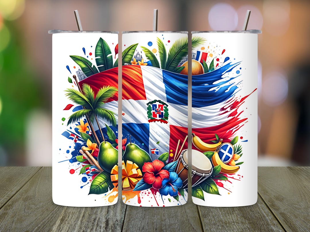 Dominican Republic Flag Tumbler Wrap: Island Pride Sublimation Design ...