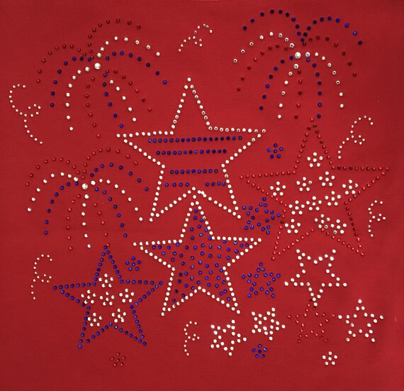 Sparkle Rhinestones Bling Shirt Patriotic Red White Blue - Etsy
