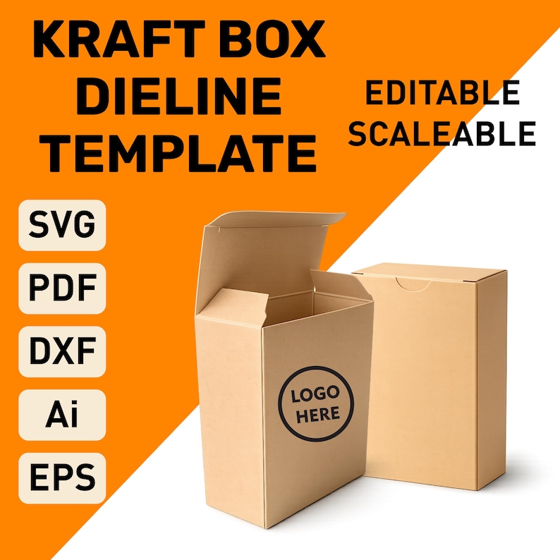 Kraft Tuck Top Box Die Cut Template – Editable Packaging for Adapters ...