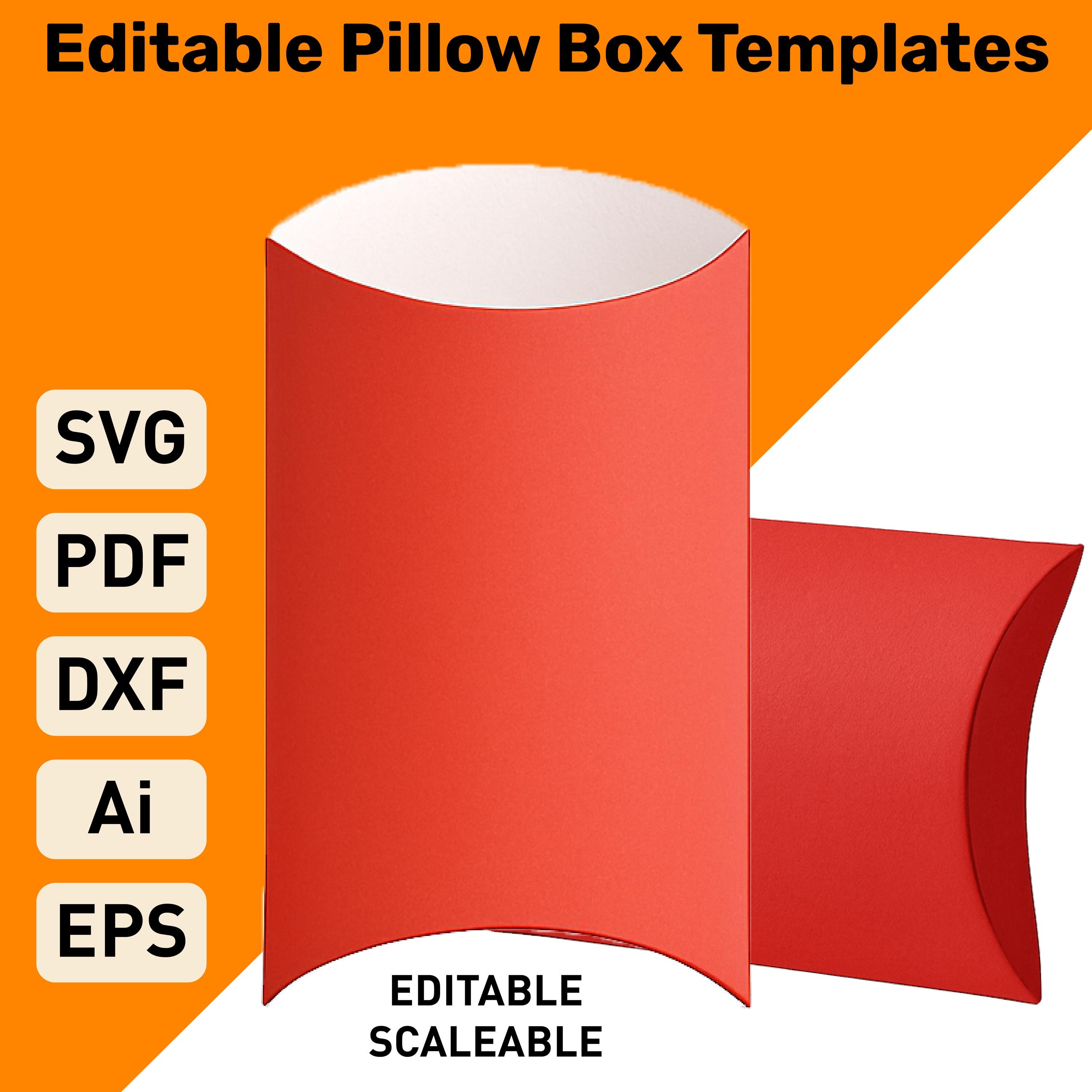 Pillow Box SVG Template Set: 3 Size Dielines (digital Download) - Etsy