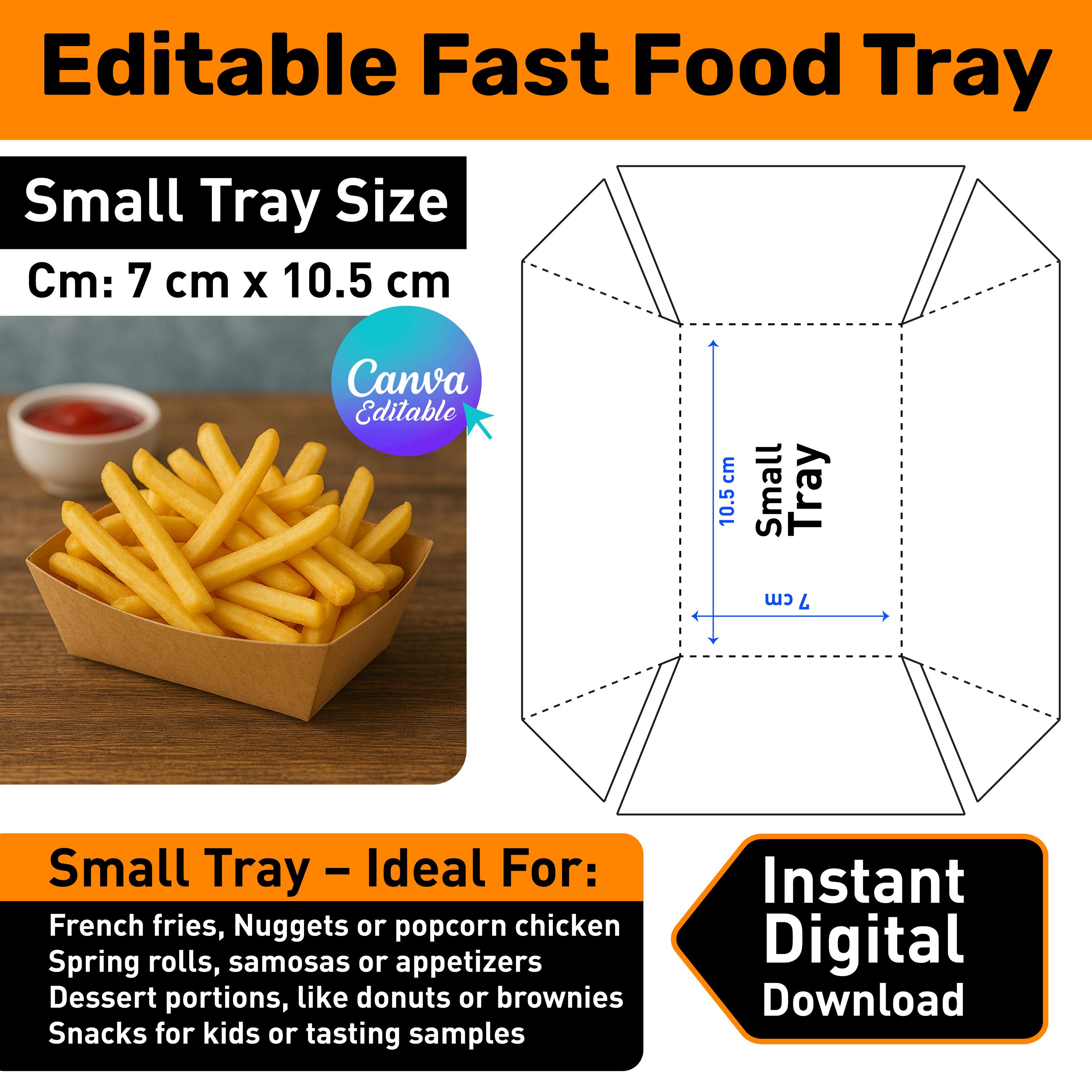 Editable Fast Food Tray Template: Small, Medium, Large (SVG PDF) - Etsy