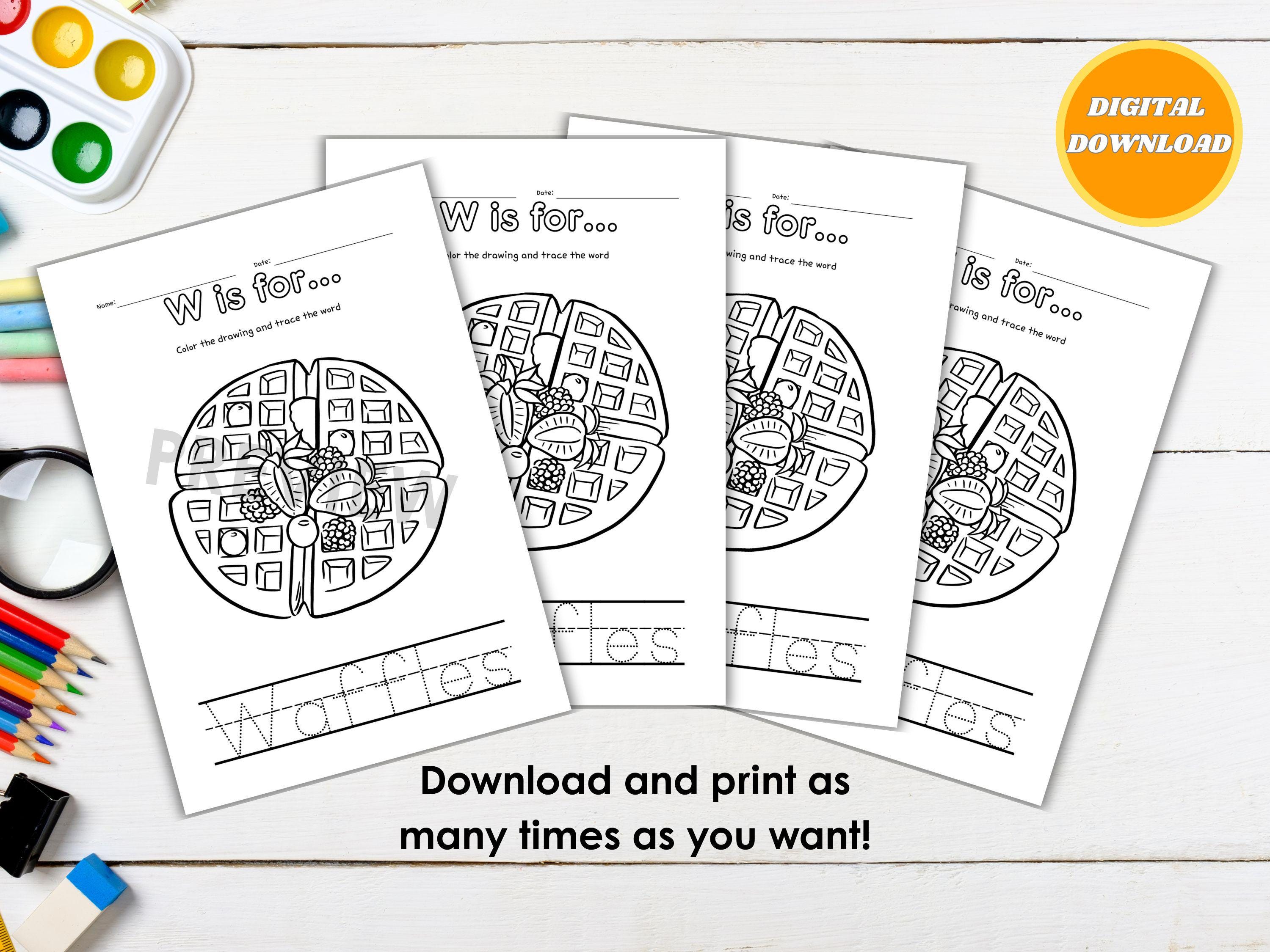 Alphabet Food Coloring Pages: Traceable Letters, Preschool Learning ...