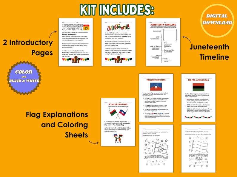 Printable Juneteenth Activity for Kids Worksheets and Coloring Sheets ...
