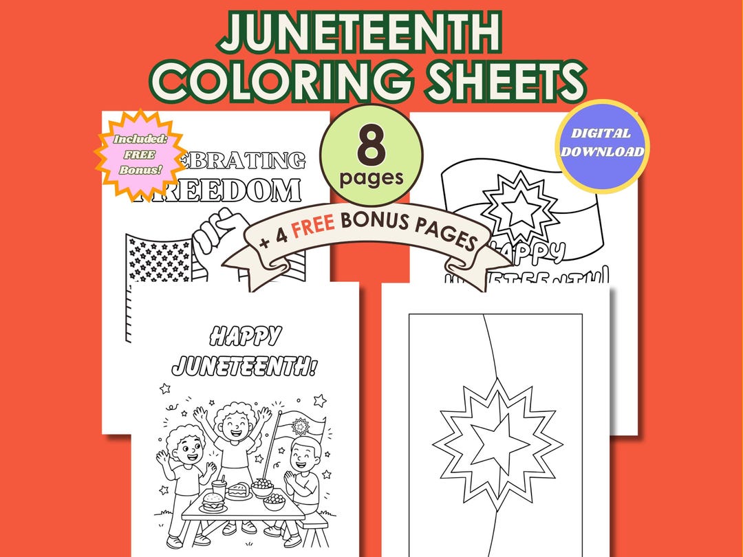 Juneteenth Flag Coloring Sheets for Kids 12 Printable Coloring Pages ...