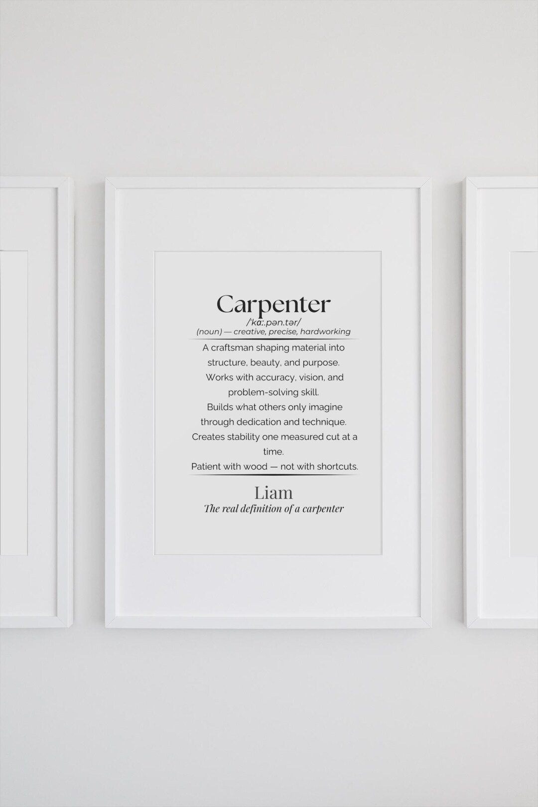Carpenter Definition Poster • Personalized Carpenter Gift • Woodworker ...