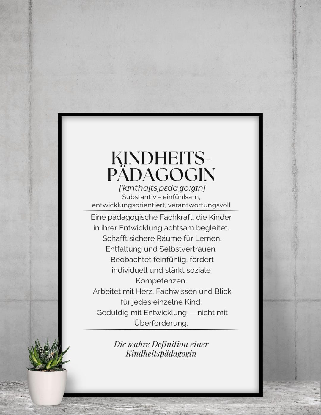 Early Childhood Educator Definition Poster – Personalized Gift for ...