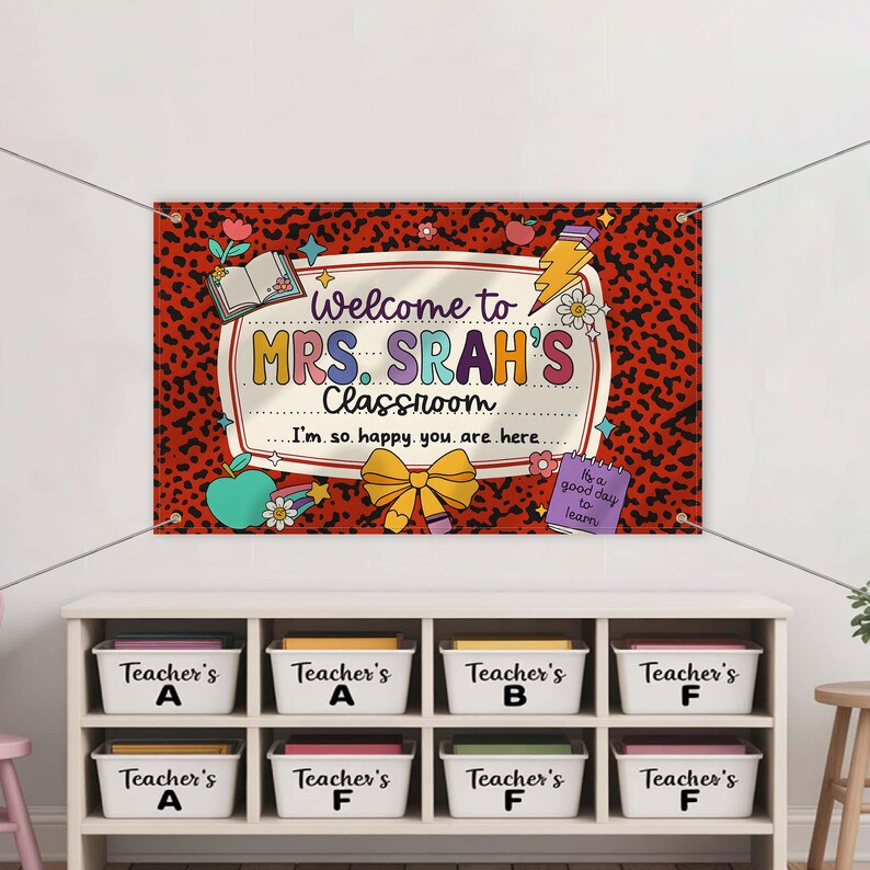 Personalized Teacher Classroom Banner – Custom Welcome Tapestry, Back ...