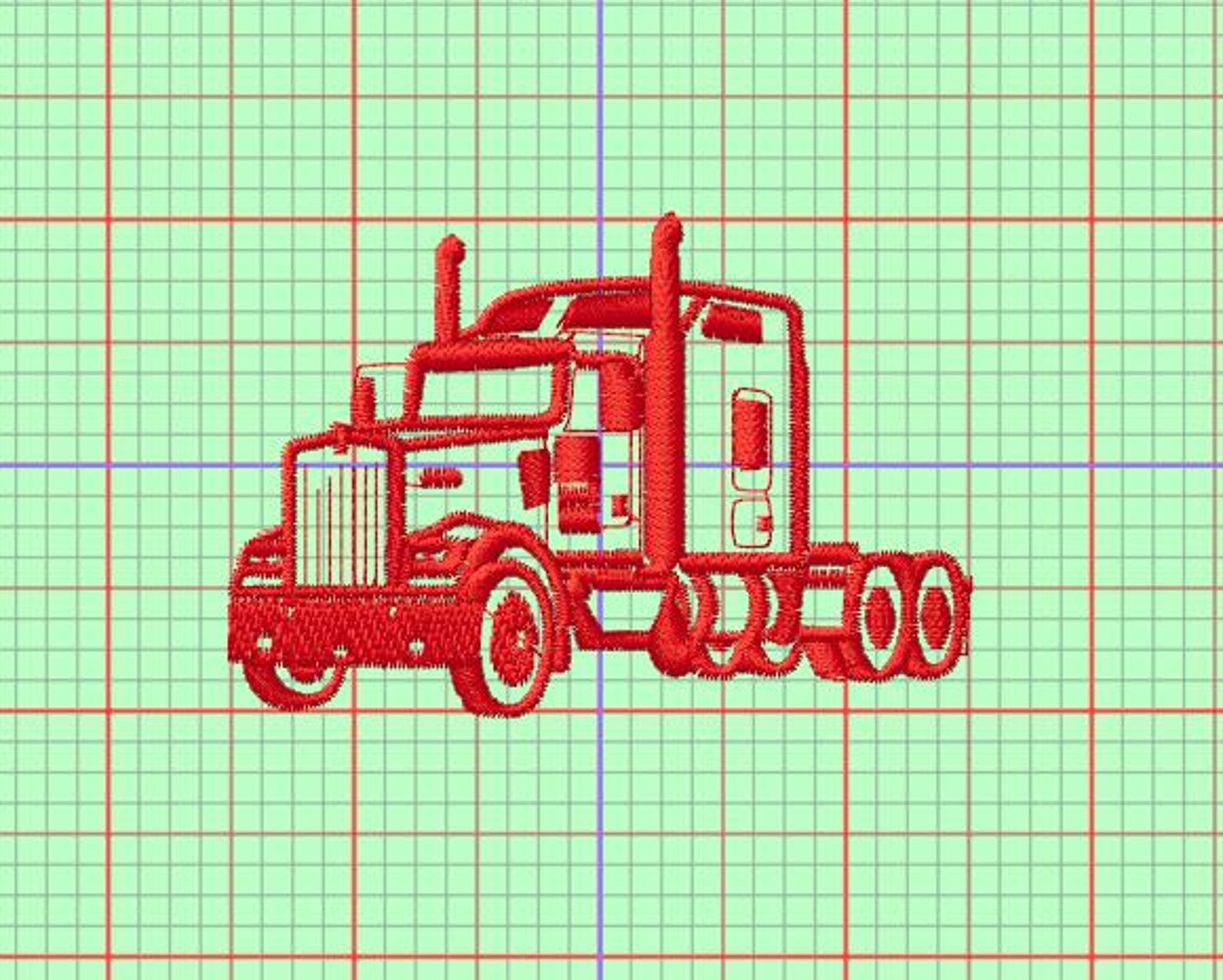 Semi Truck Embroidery File, Kenworth Download Only, 3" Wide X 2" Tall ...