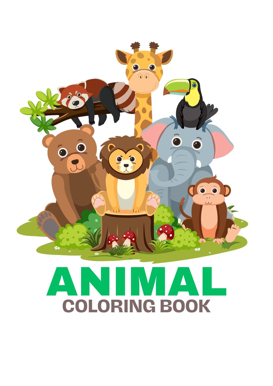 Printable Animal Coloring Book for Kids – 20 Cute Animal Pages ...