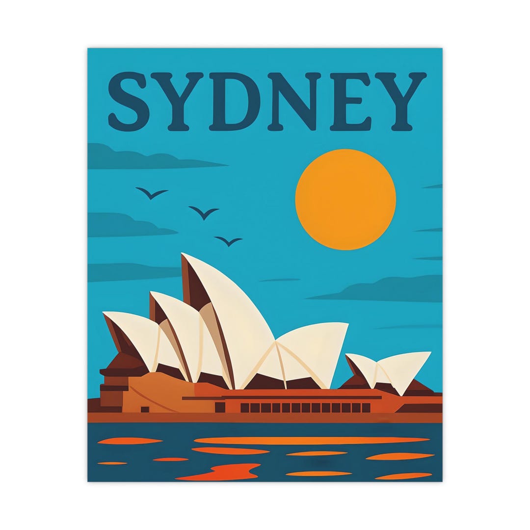 Sydney Opera House Art Matte Poster - Modern Wall Decor, Gift for ...