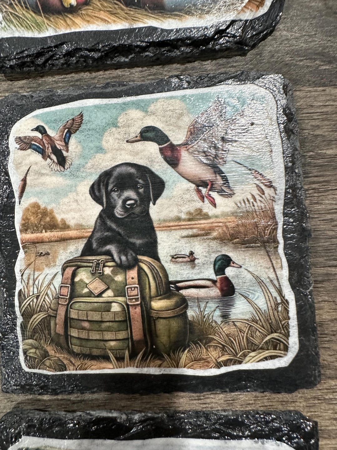 Labrador Puppy Slate Coaster Set – Duck Hunting Decor - Etsy