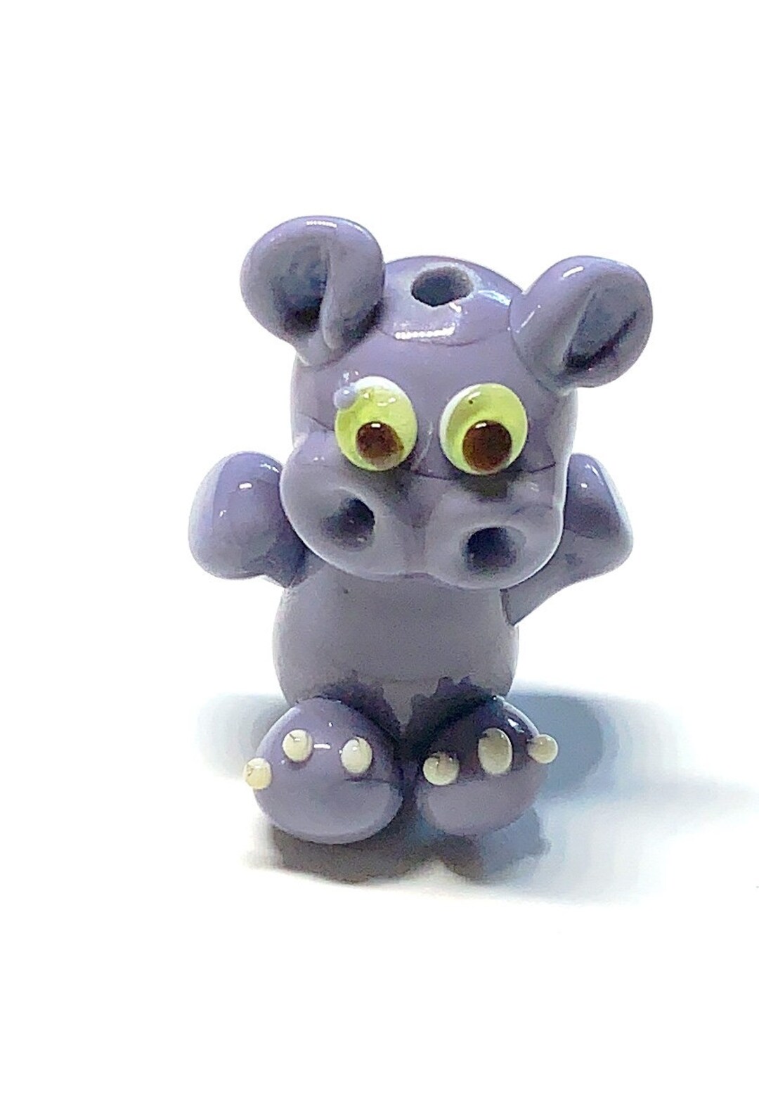 Purple Baby Hippo Handmade Artisan Lamp Work Bead by Mystic Moon Beads ...