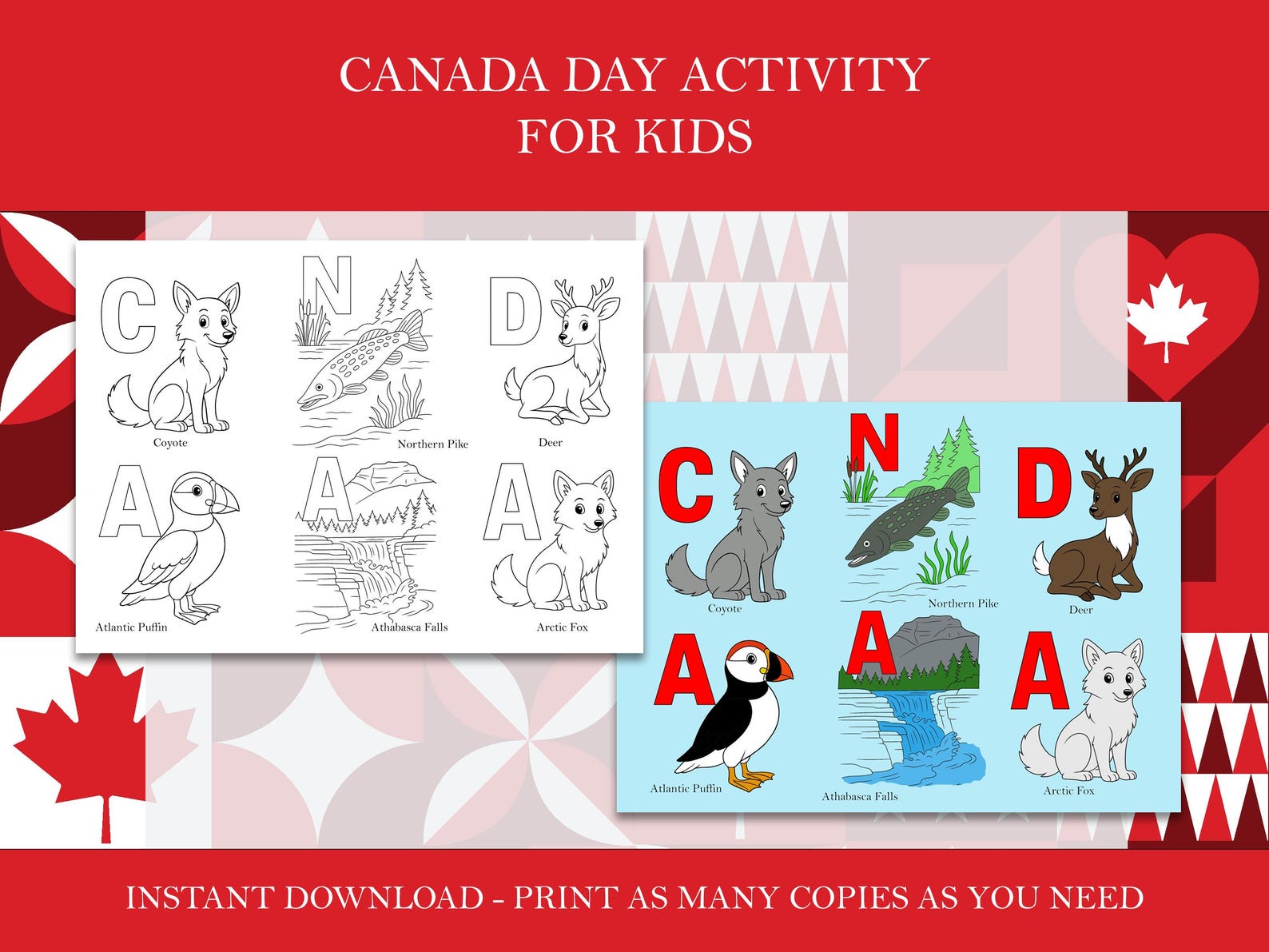 Canada Day 2025 Printable Worksheet, Digital Download Preschool ...