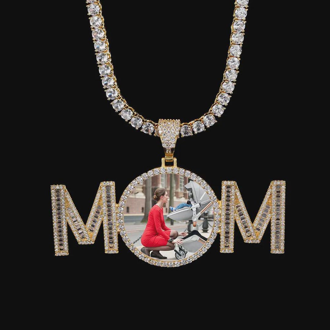 Iced Out Custom Memory Photo Necklace for Women Hip Hop Personalized ...