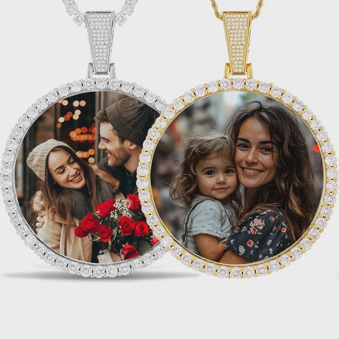 Hip Hop Jewelry Custom Blank Photo Memory Biggest Pendant Men Women 18k ...