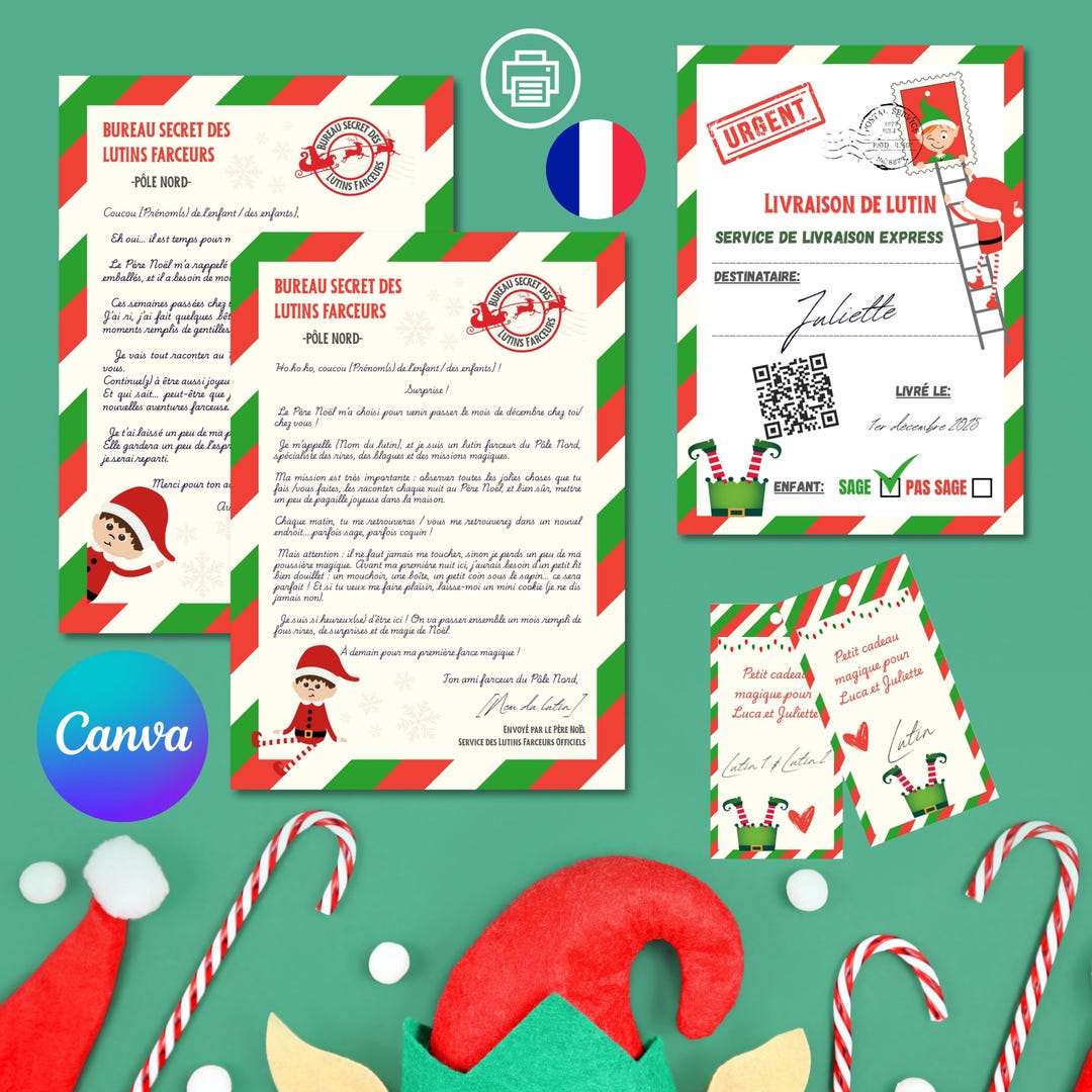 Customizable Christmas Elves Kit – Printable Arrival and Departure ...