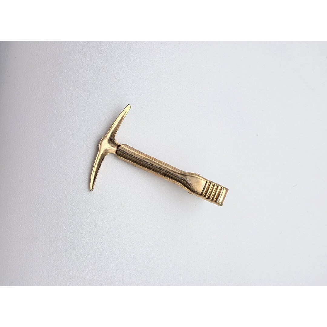 Vintage 79 Yr Old Pick Axe Tie Clip Bar Clasp Gold Tone Mint Condition ...