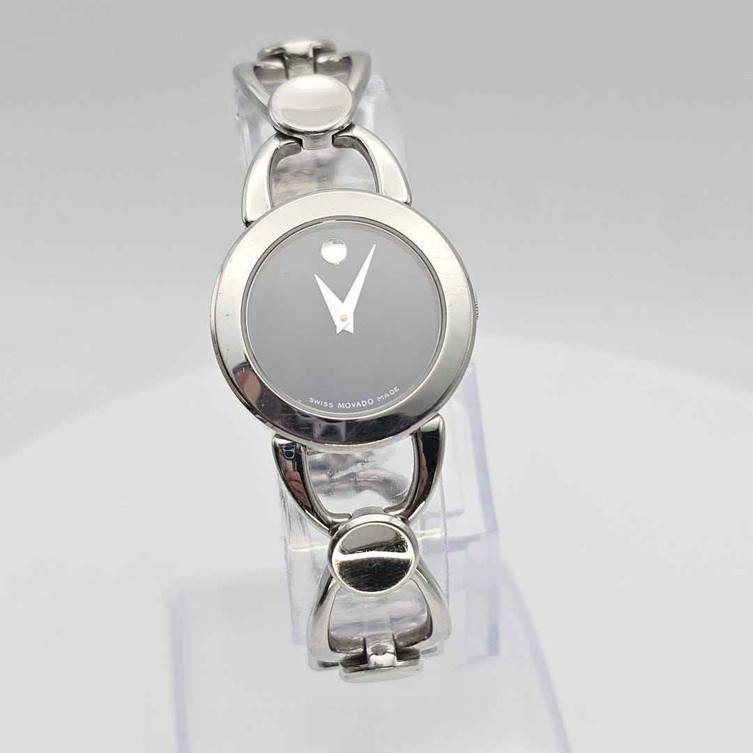 MOVADO 'rondiro' Women's Watch 0606796 Swiss Made Stainless Steel Black ...