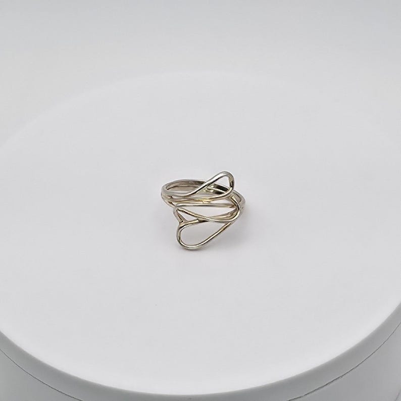 Vtg Intertwined Hearts Ring 925 Sterling Silver Solid Filigree Size 8 ...