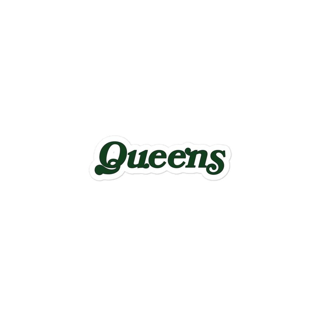 Queens NY Vinyl Sticker | Green Lettering, Urban Caveman - Etsy