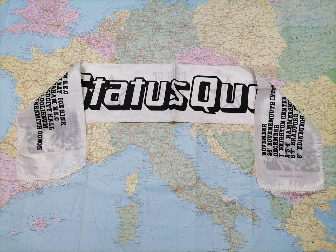 STATUS QUO in the Army 86 Scarf Banner Double Side Plan of Attack 1986 ...