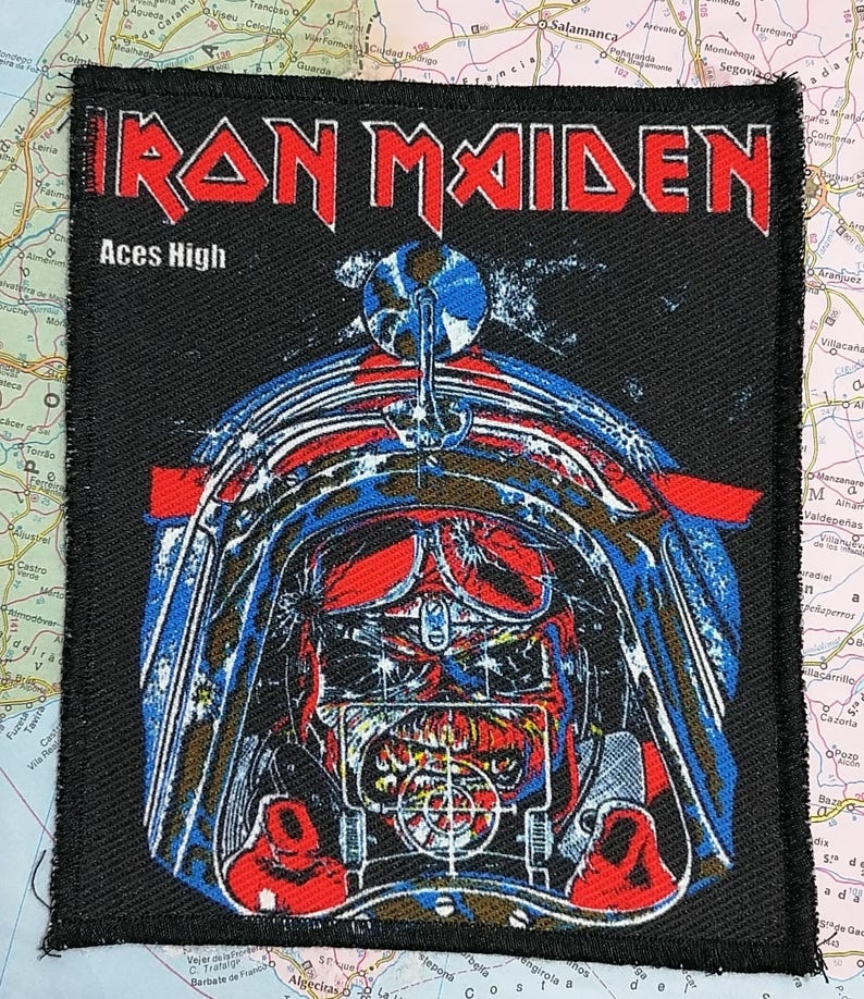 IRON MAIDEN Aces High - Rare Vintage Patch Ricamata Anni 80 , Unused ...