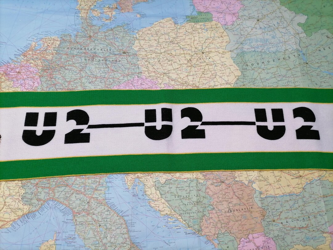 U2 Scarf Banner One Side and Double Side Unforgettable Fire Tour 84/85 ...