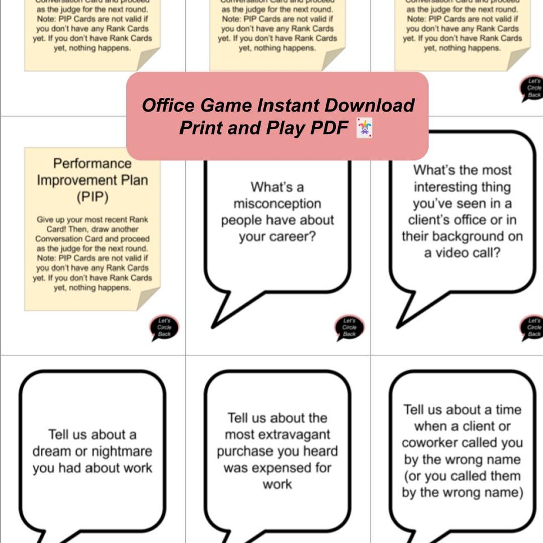 Let’s Circle Back – Printable Team Building Card Game for Consultants ...
