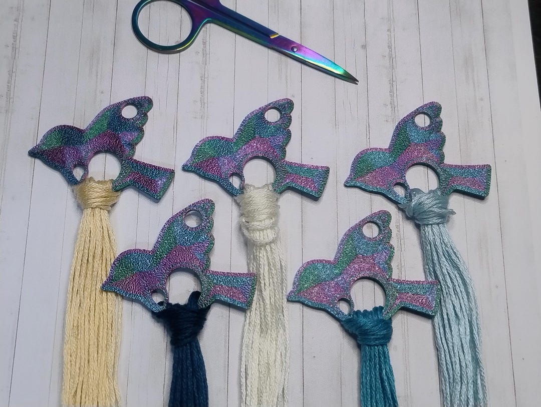 Stained Glass Bird Style Cross Stitch Floss Drop Organizer / Floss ...