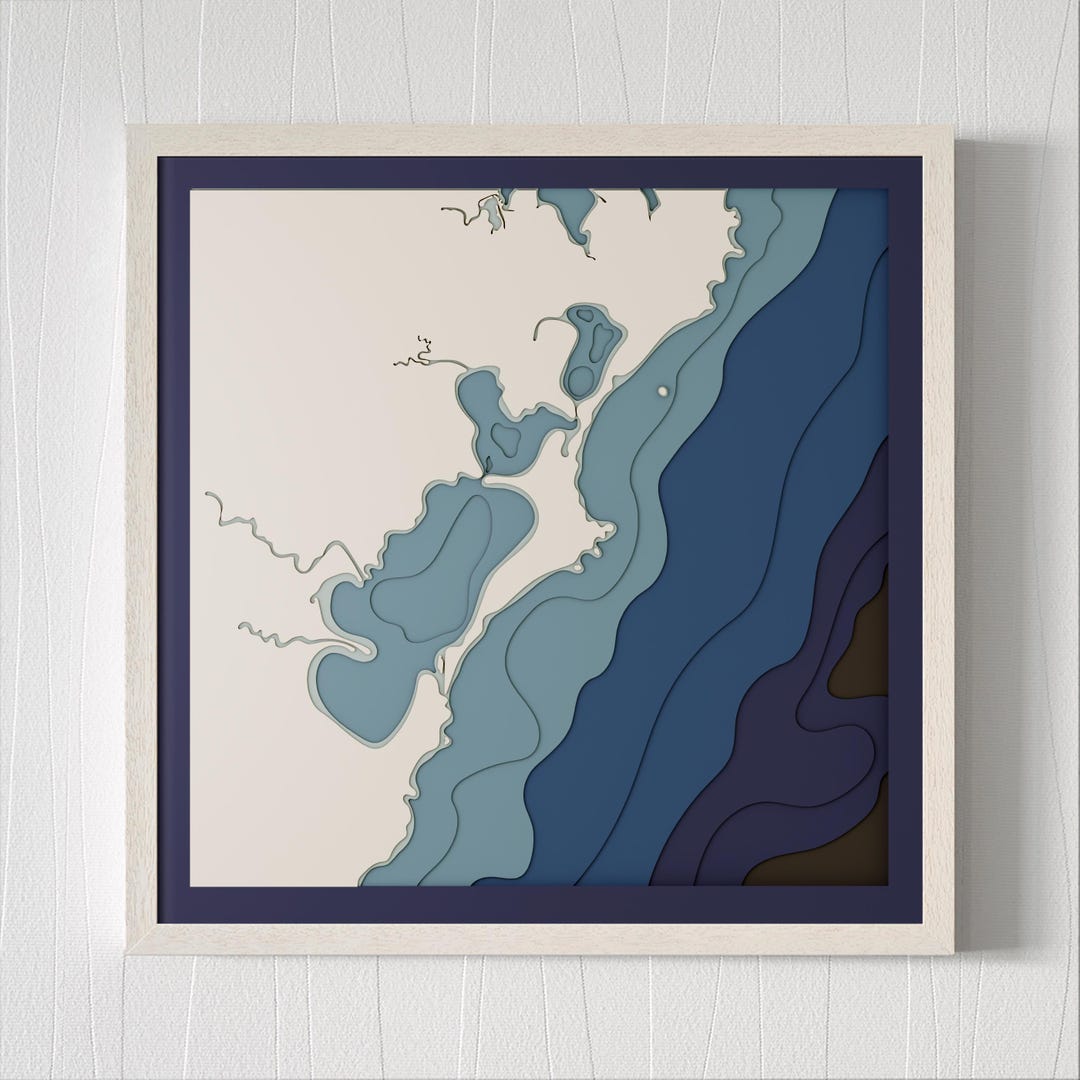 3D Map of Tuggerah Lakes, NSW, AUS - Etsy