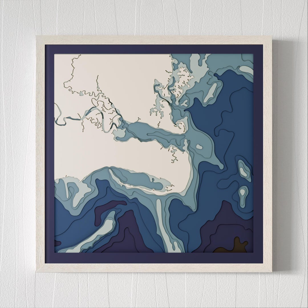 3D Map of Apalachee Bay, FL, USA - Etsy